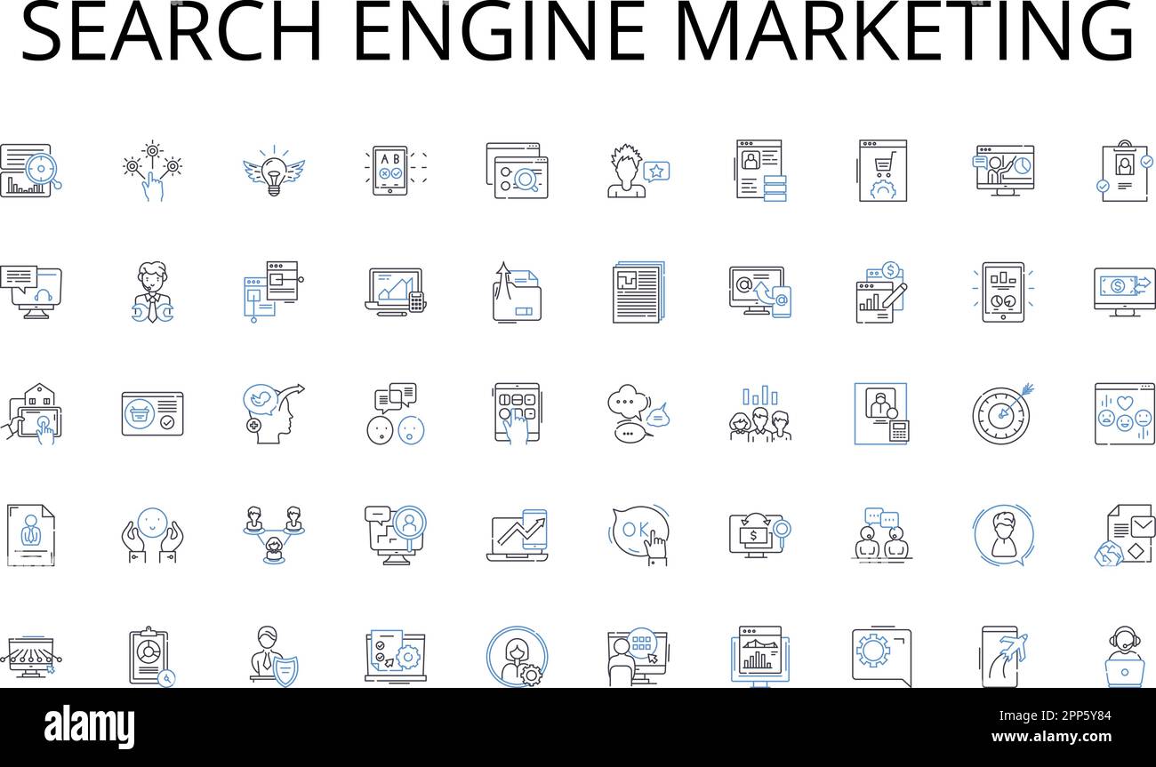 Search engine marketing line icons collection. E-commerce, Transaction ...