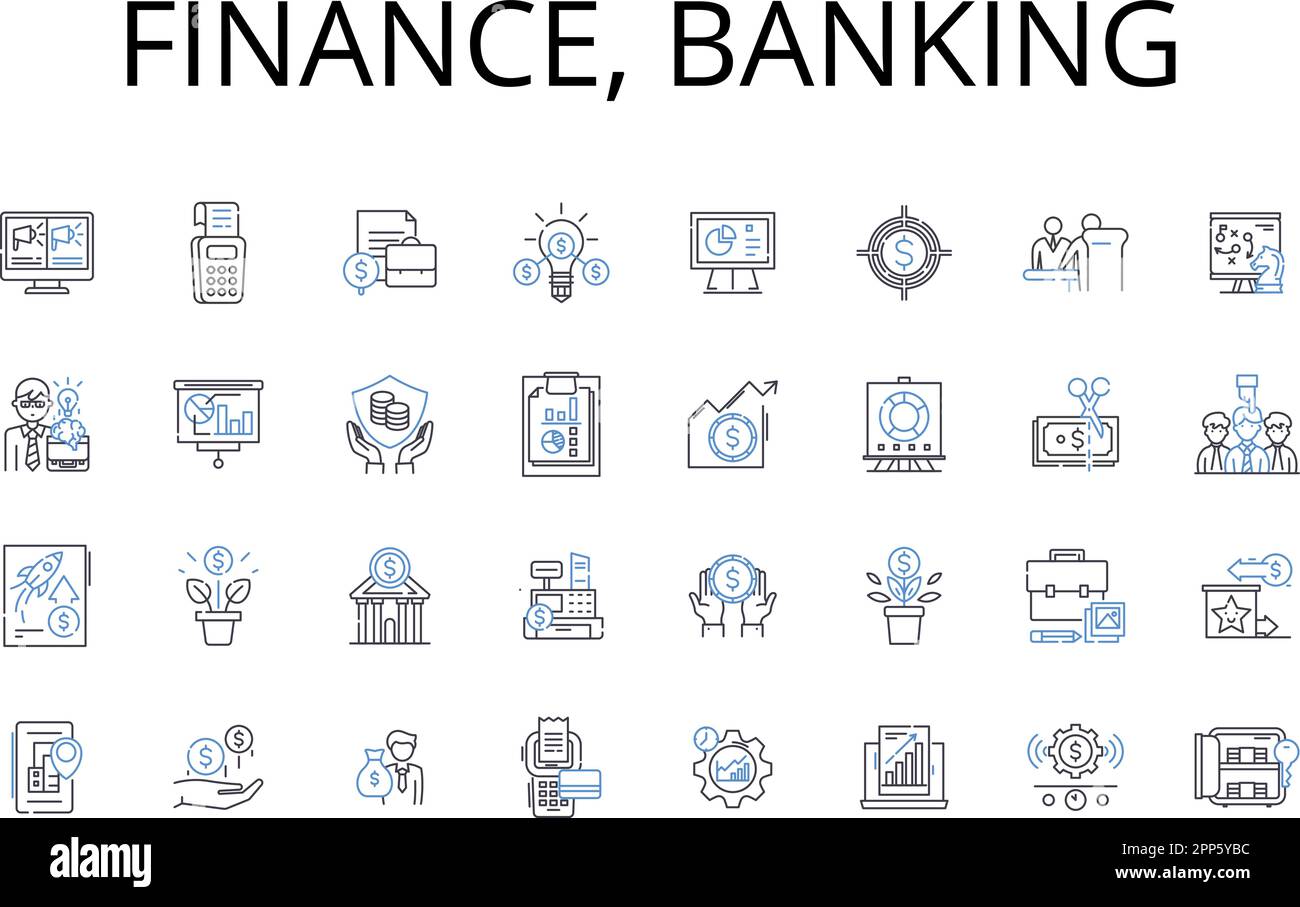Finance, banking line icons collection. Accounting, Investment, My ...