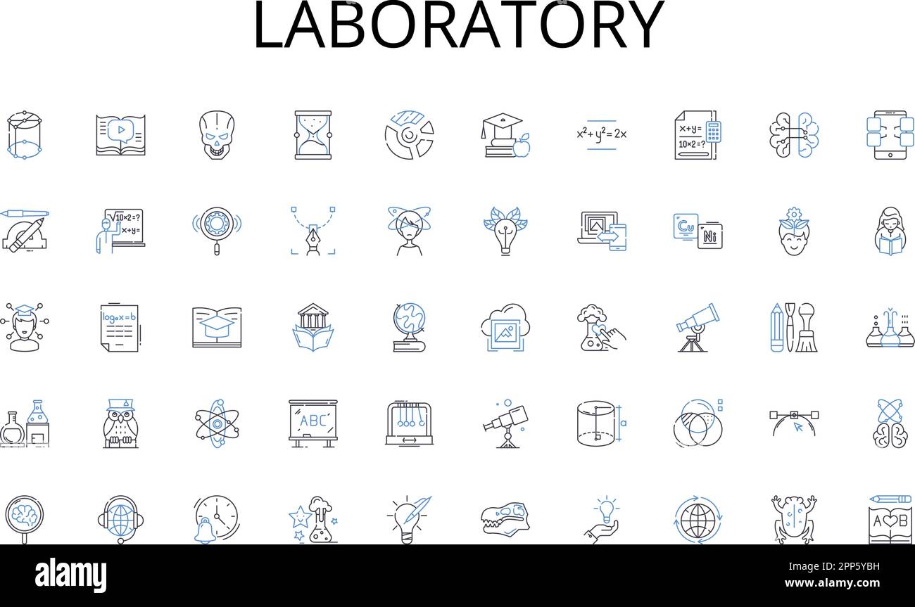 Laboratory Line Icons Collection Productivity Efficiency Optimization Streamlining