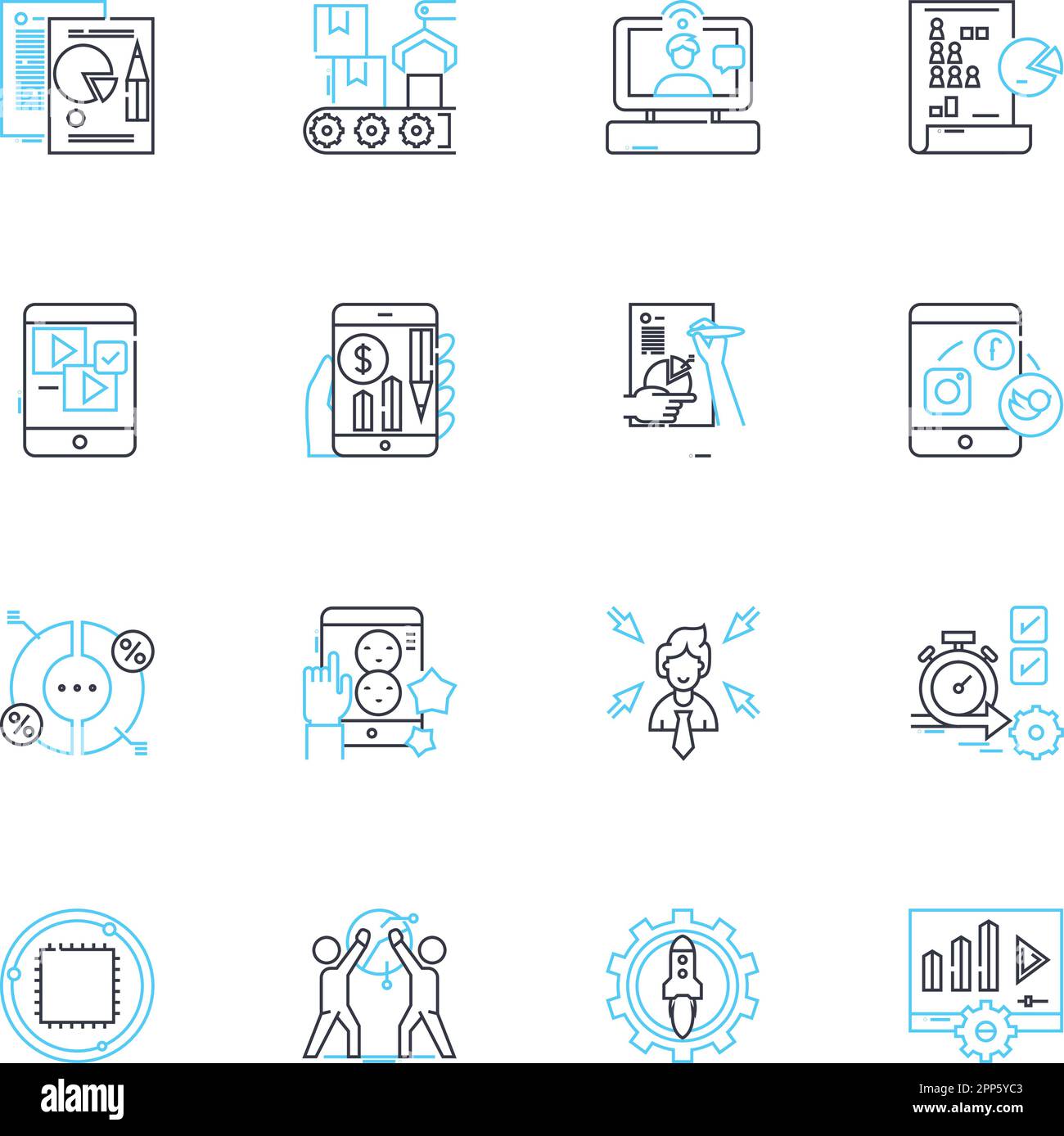 Influencer outreach linear icons set. Outreach, Influencers, Nerking ...