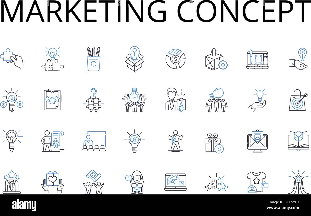 Marketing concept line icons collection. Advertising concept, Sales ...