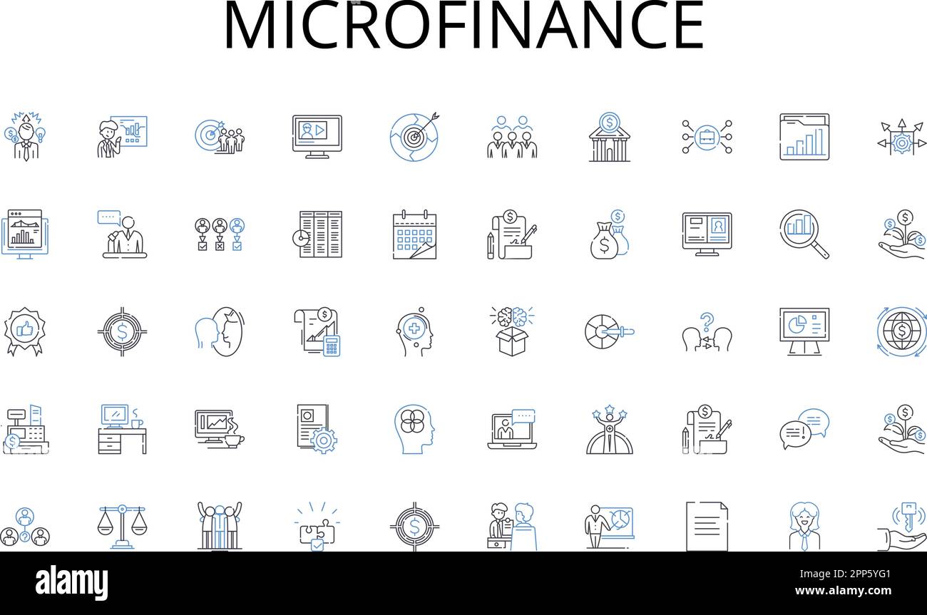 microfinance line icons collection. Partnership, Colleagues, Teamwork ...
