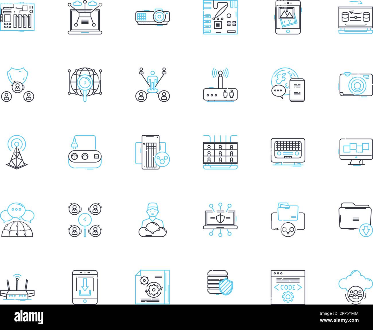 Alliance collaboration linear icons set. Partnership, Cooperation, Co ...
