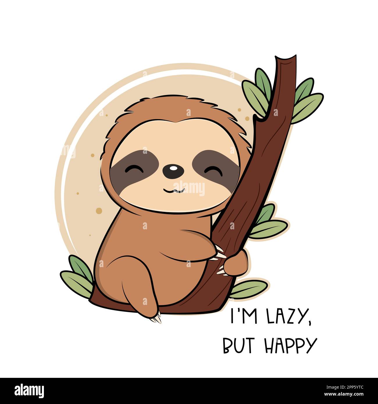 Cute sloth in cartoon style. Vector illustration Stock Vector Image ...