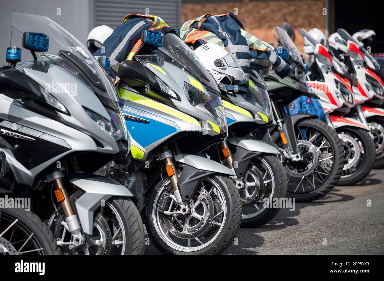 Kulmbach, Germany. 22nd Apr, 2023. Various motorcycles of the German ...