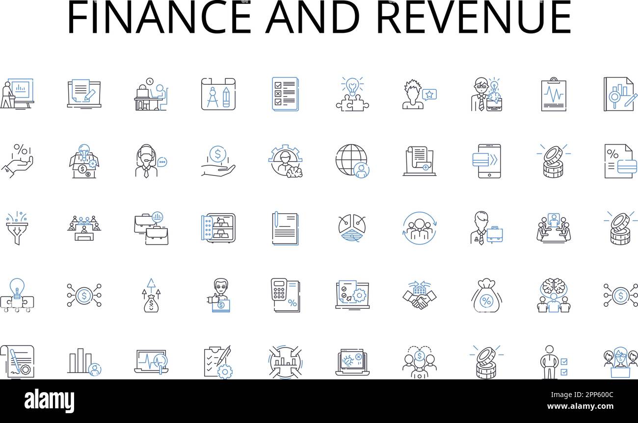 Finance and revenue line icons collection. Smartph, Laptop, Tablet ...