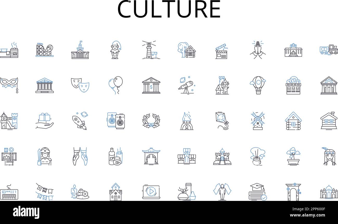 Culture Line Icons Collection Connections Nerking Contacts