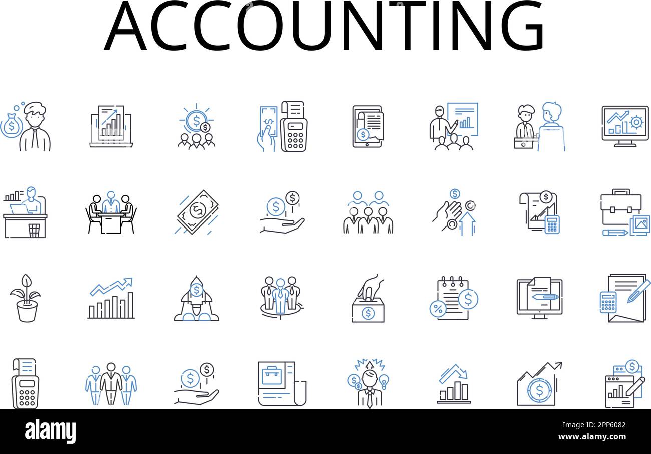 Accounting line icons collection. Marketing, Sales, Economics ...