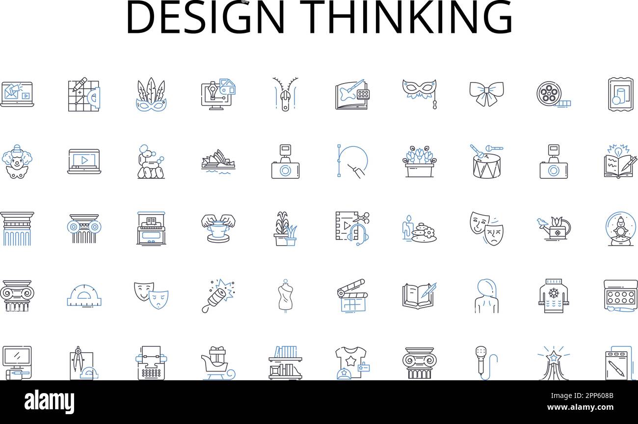 Design thinking line icons collection. Slaughterhouse, Butchery ...