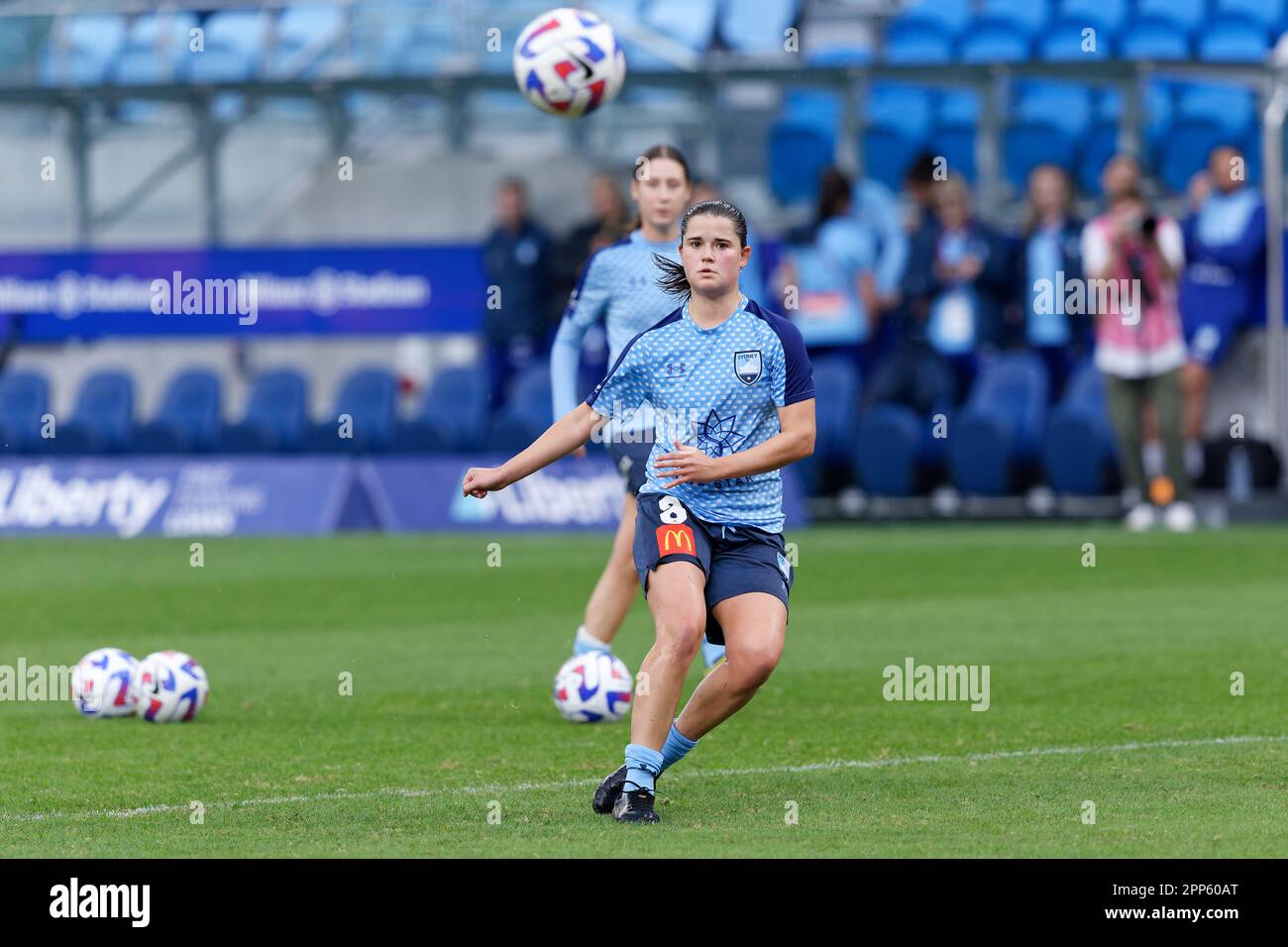 Sydney, Australia. 22nd Apr, 2023. Rachel Lowe of Sydney FC warms up ...