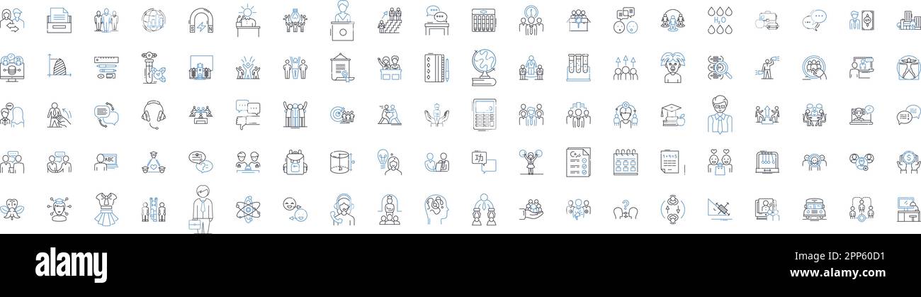 Institution line icons collection. Academic, Accreditation, Admissions ...
