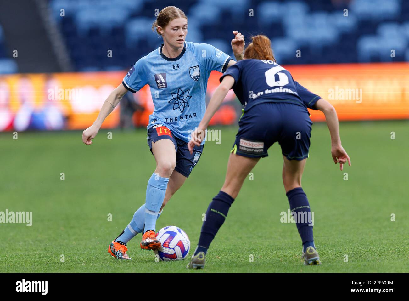Sydney, Australia. 22nd Apr, 2023. Cortnee Vine of Sydney FC controls ...