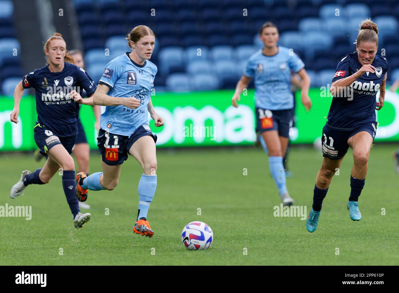 Sydney, Australia. 22nd Apr, 2023. Cortnee Vine of Sydney FC controls ...