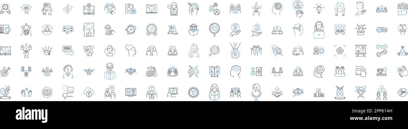 Collective learning line icons collection. Collaboration, Knowledge ...