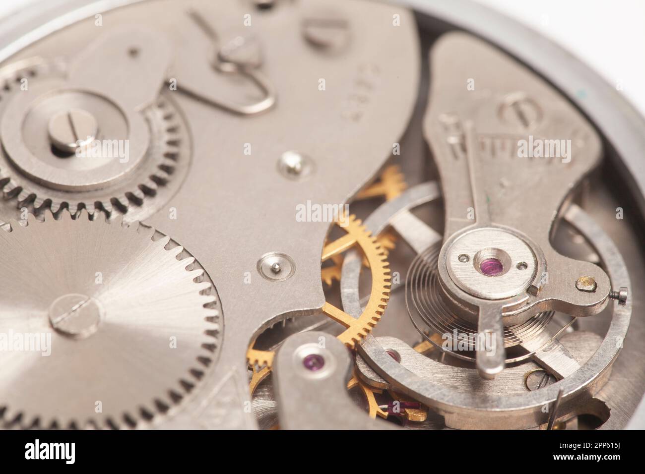 Mechanism, clockwork of a watch close-up. Vintage luxury background ...