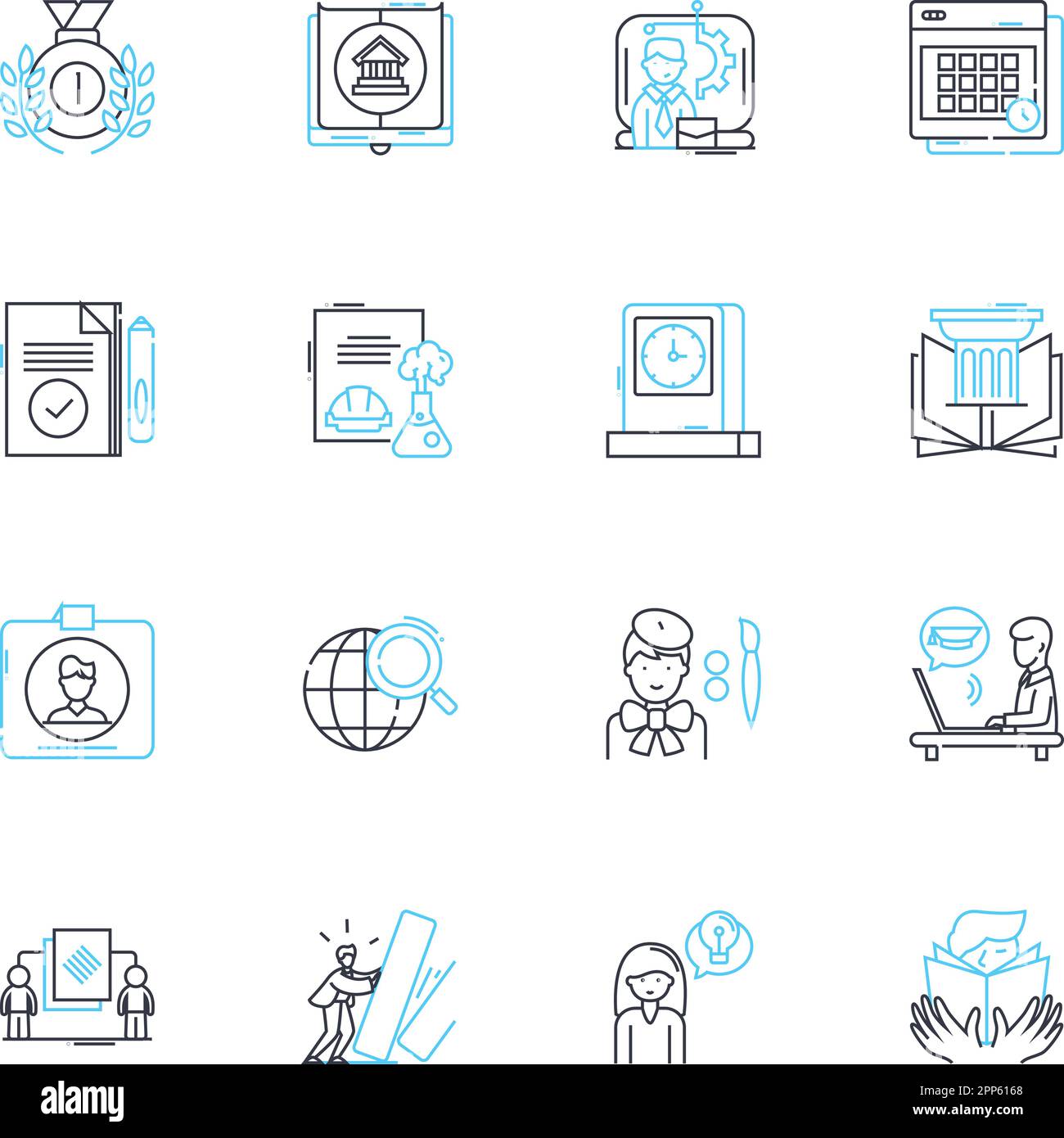 Instructional Teaching Linear Icons Set Pedagogy Curriculum Lesson