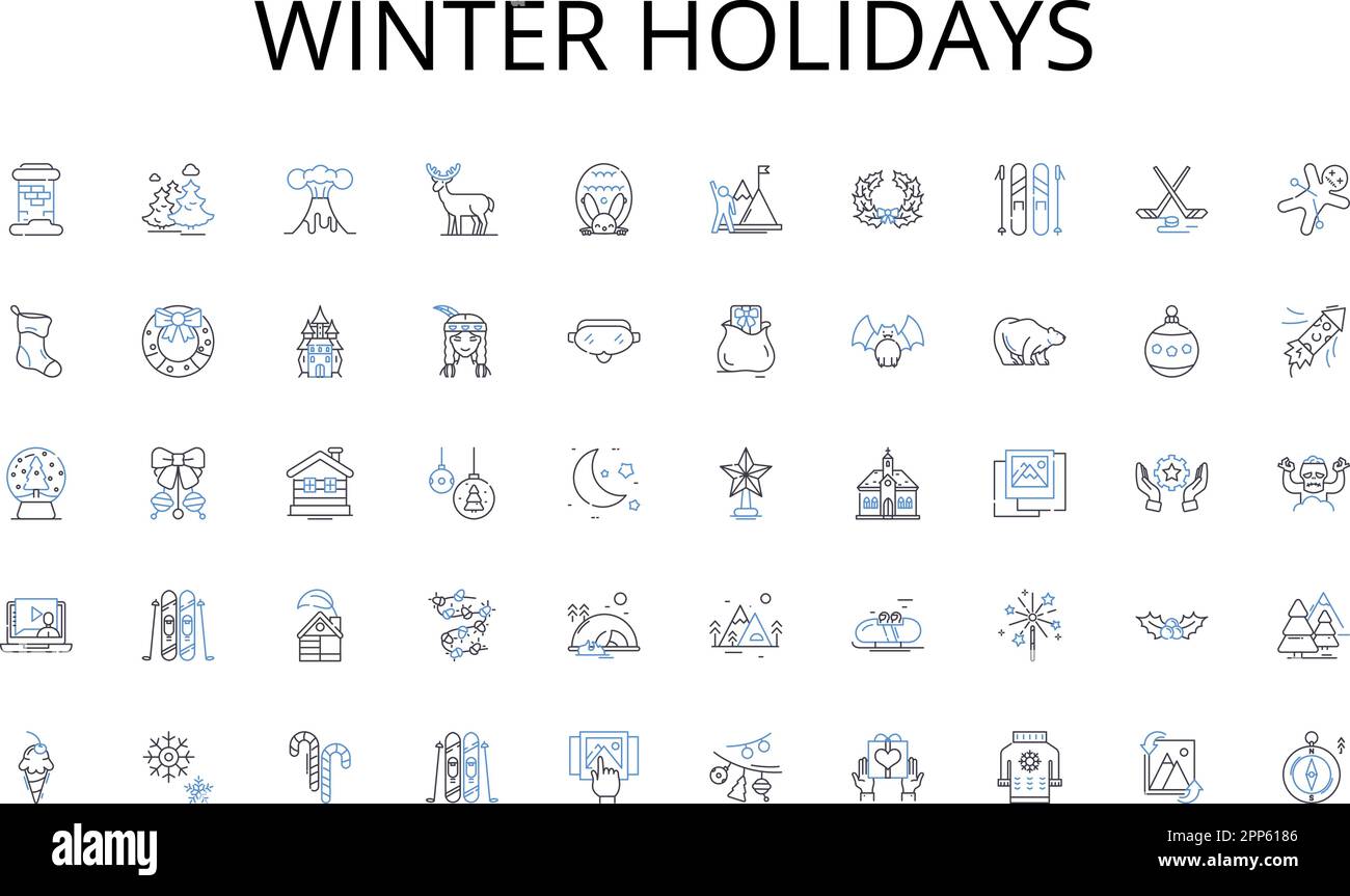 Winter holidays line icons collection. Exploration, Specialization ...