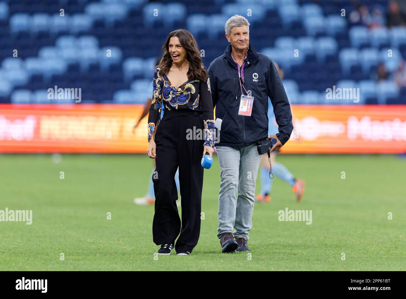 Sydney, Australia. 22nd Apr, 2023. Ten Sports host, Niav Owens prepares ...