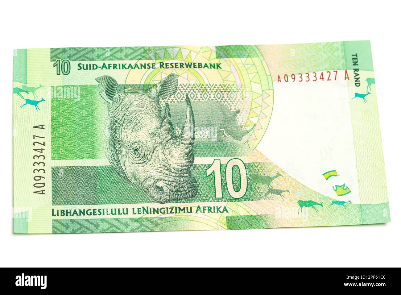 South African money 10 rand banknote Stock Photo - Alamy