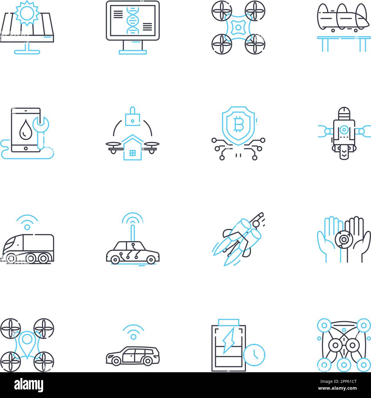 Virtual transport linear icons set. Teleportation, Comms, Holoportation ... Virtual transport linear icons set. Teleportation, Comms, Holoportation ...