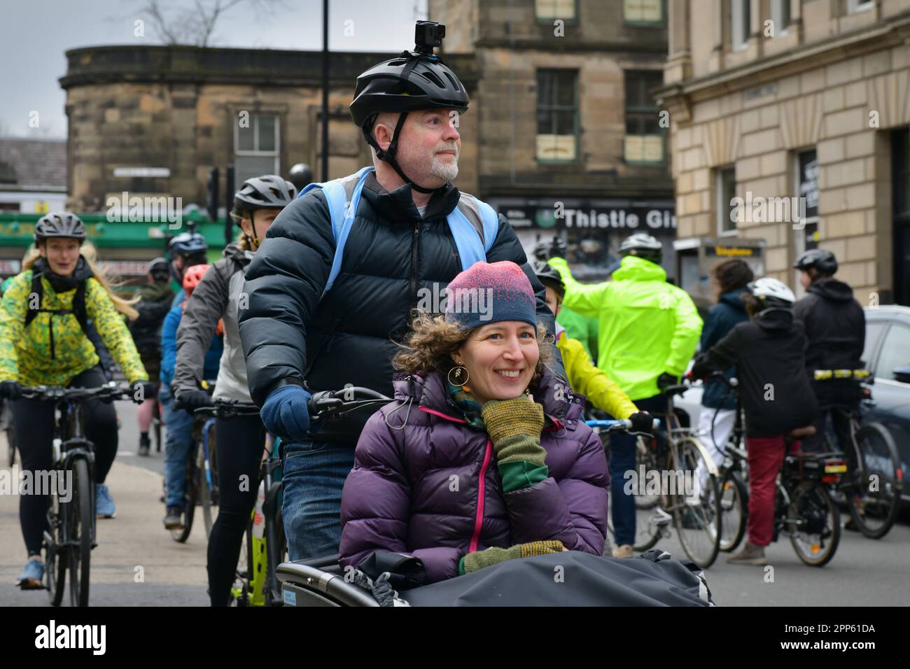Edinburgh cycle protest hi-res stock photography and images - Alamy