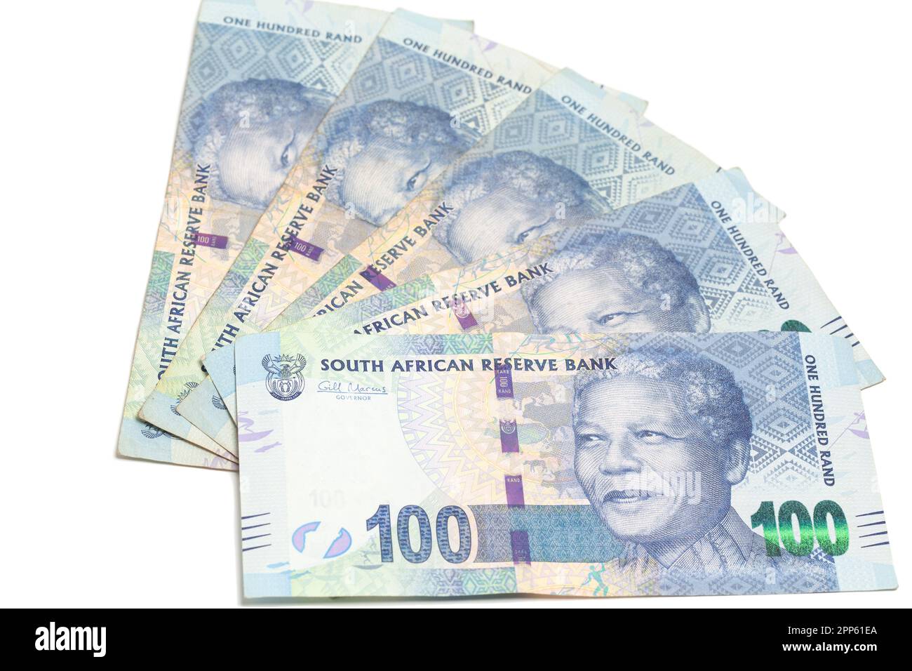 South African Money 100 Rand Banknotes Stock Photo Alamy