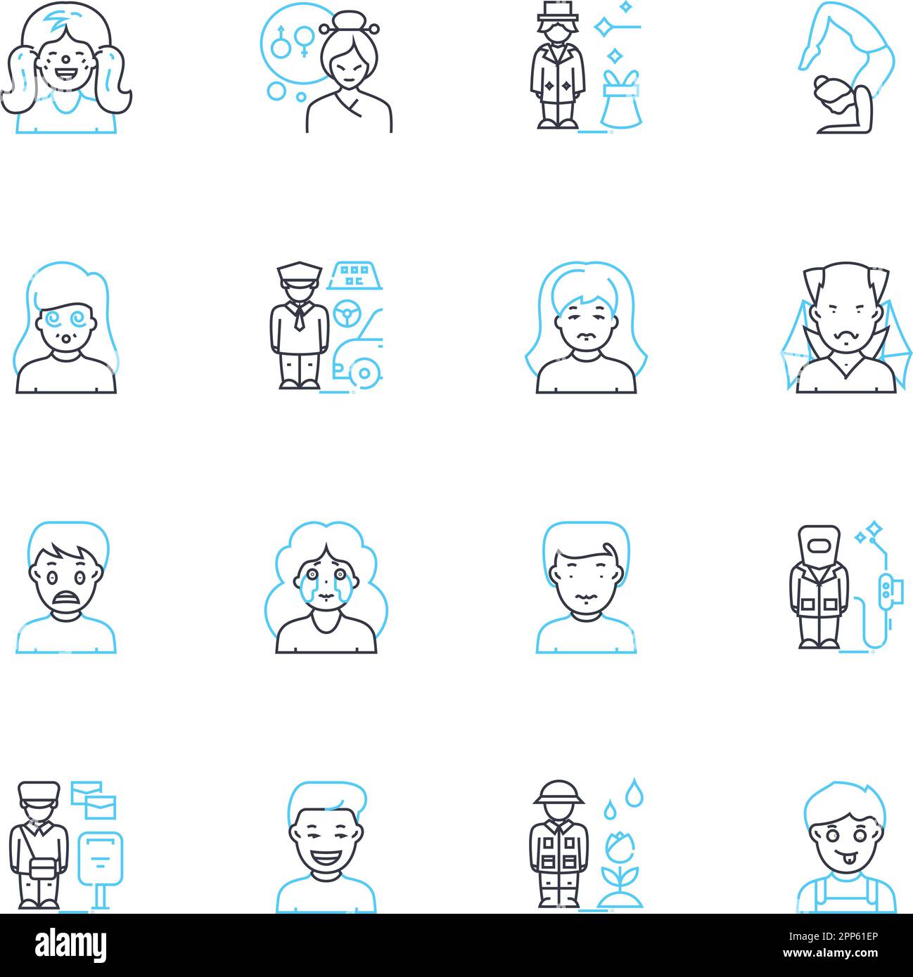 Business advising linear icons set. Strategy, Planning, Growth ...