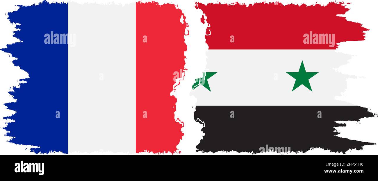Syria and France grunge flags connection, vector Stock Vector Image ...