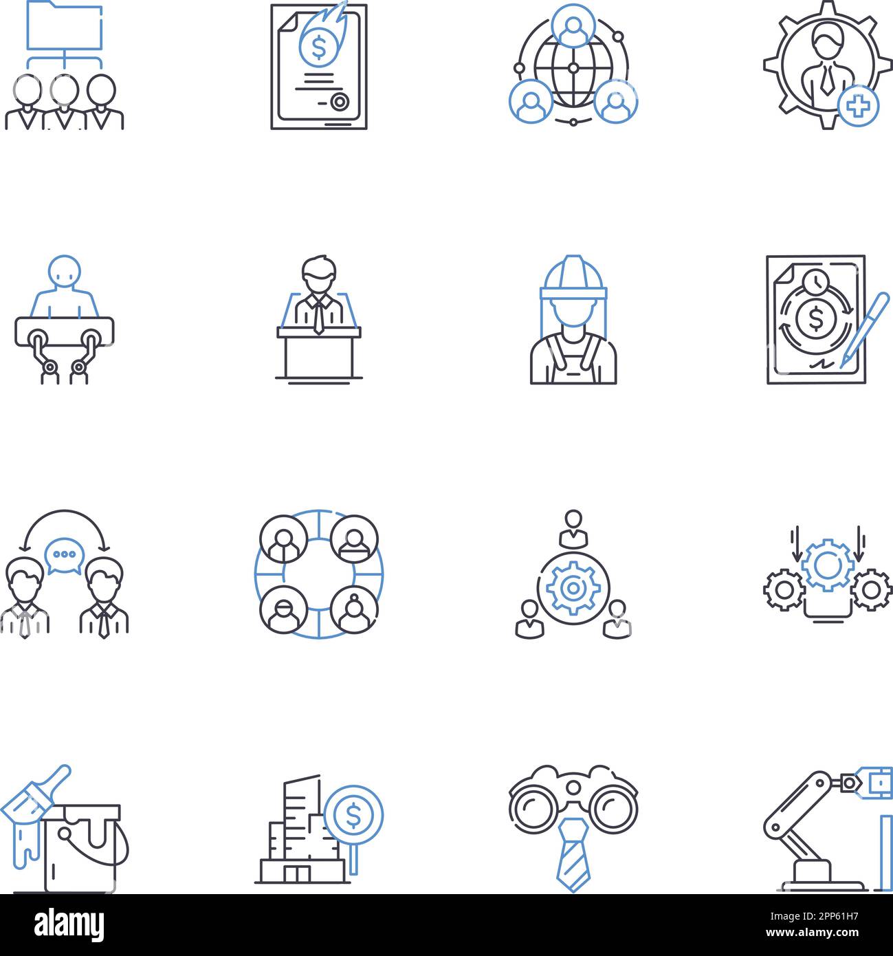 Commercial enterprise line icons collection. Profit, Market, Revenue ...