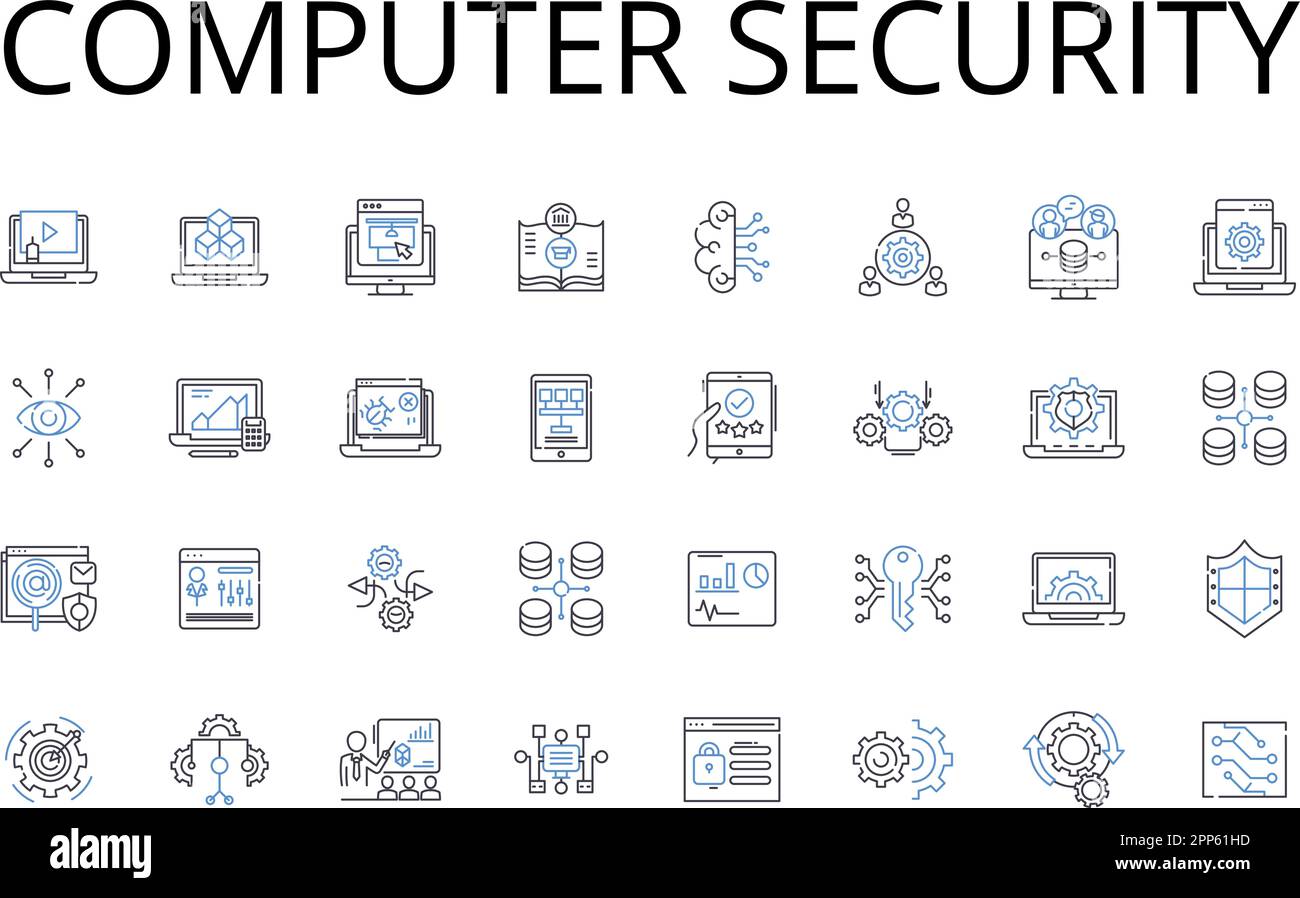 Computer security line icons collection. Data protection, Nerk safety ... Computer security line icons collection. Data protection, Nerk safety ...