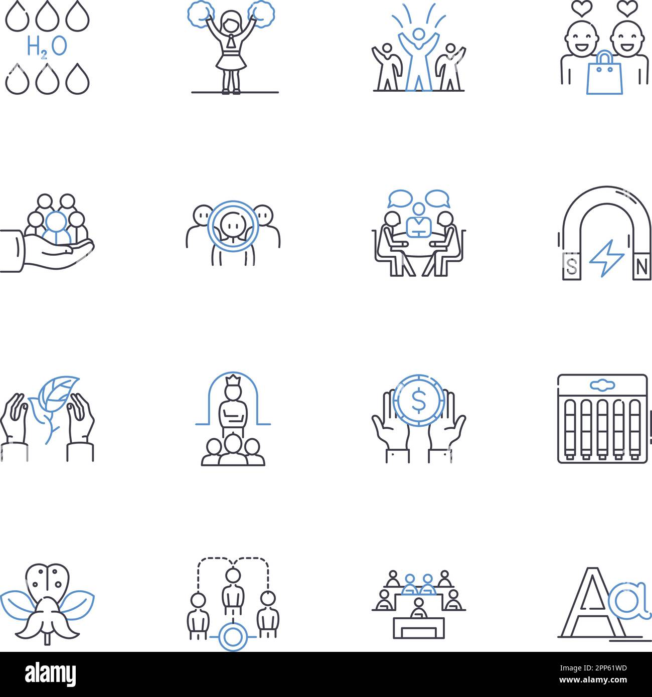 Sharing insights line icons collection. Reflection, Lesson, Revelation ...