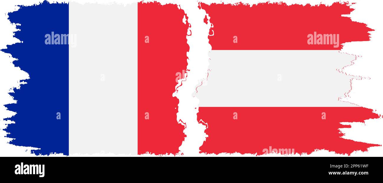 Austria and France grunge flags connection, vector Stock Vector Image ...