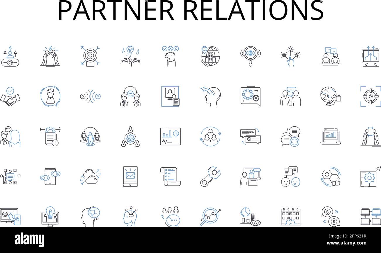 Partner relations line icons collection. Visionary, Entrepreneurial ...