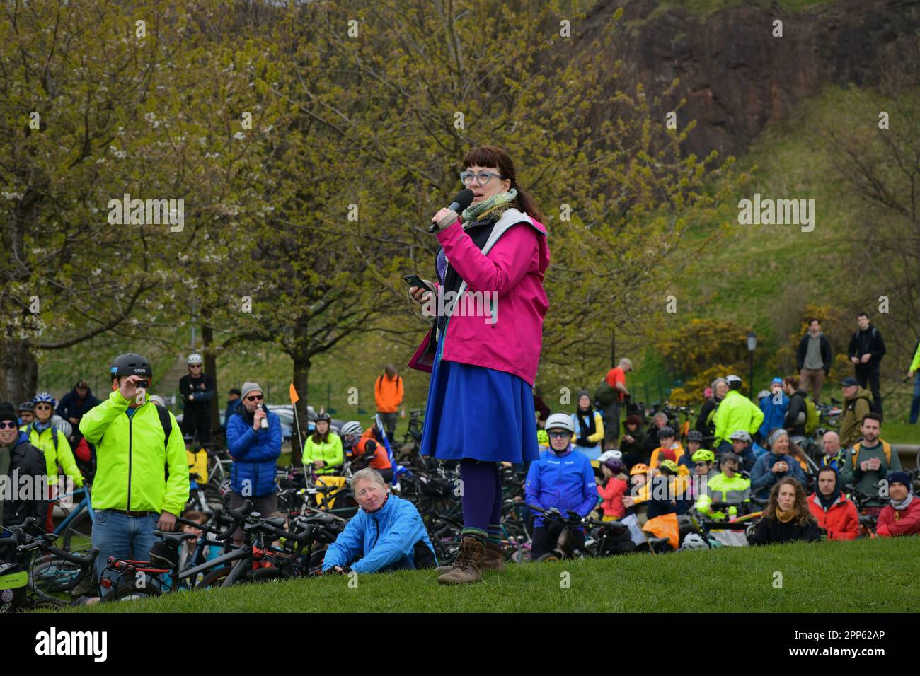 Edinburgh Scotland, UK 22 April 2023. Shellie Holubek speaking at the ...