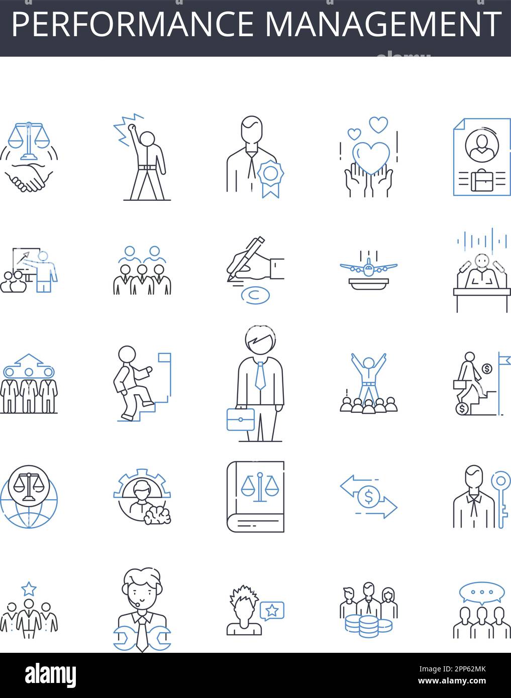 Performance management line icons collection. Talent development, Goal ... Performance management line icons collection. Talent development, Goal ...
