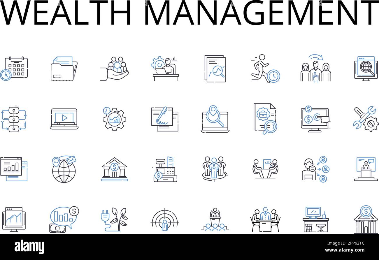 Wealth management line icons collection. My management, Investment ...