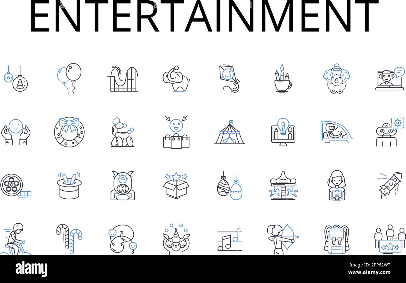 Entertainment line icons collection. Amusement, Diversion, Enjoyment ...