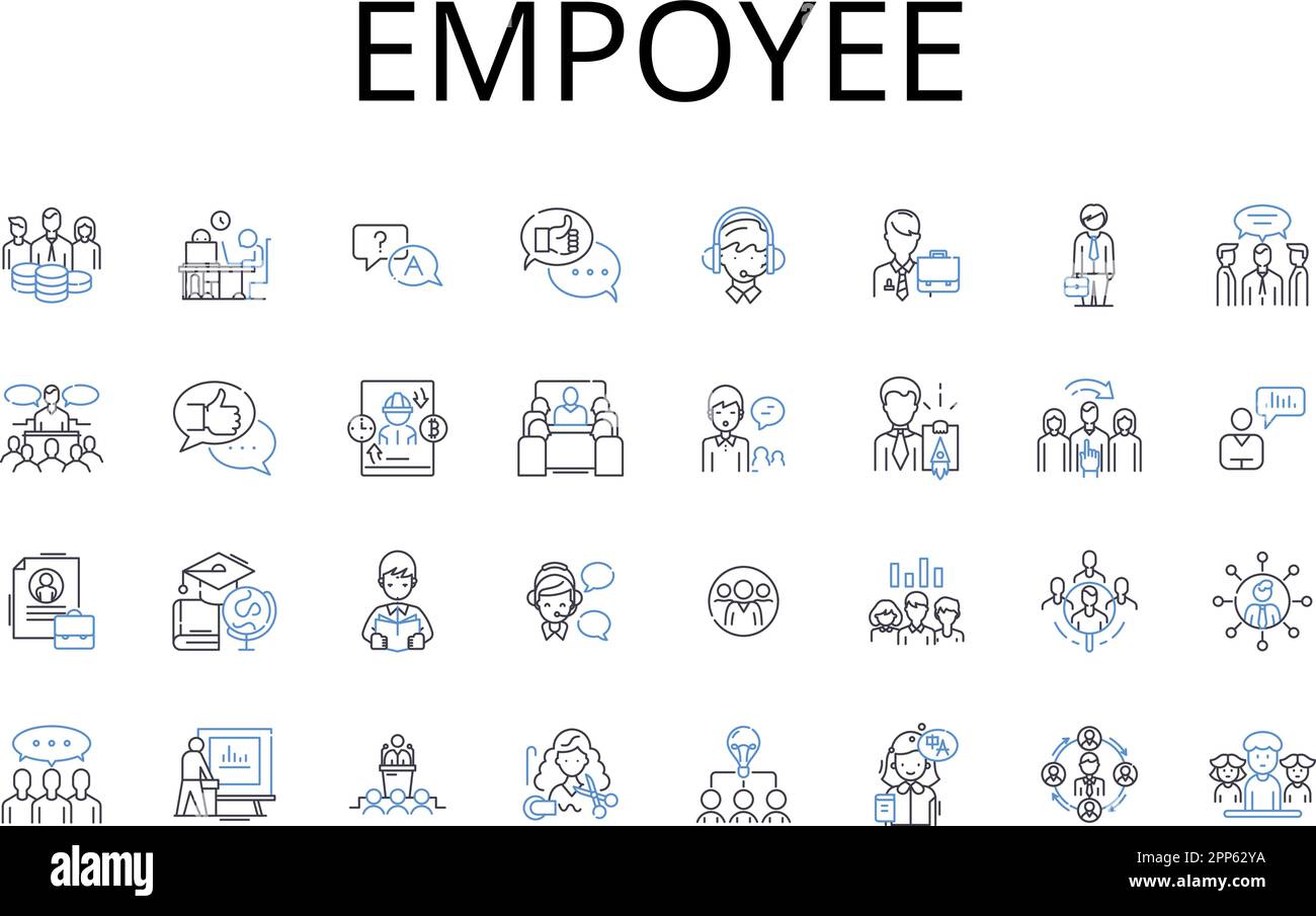 Empoyee line icons collection. Team member, Staffer, Worker bee, Crew ...