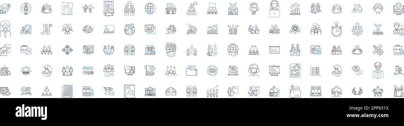 Team Players Line Icons Collection Collaboration Cohesion