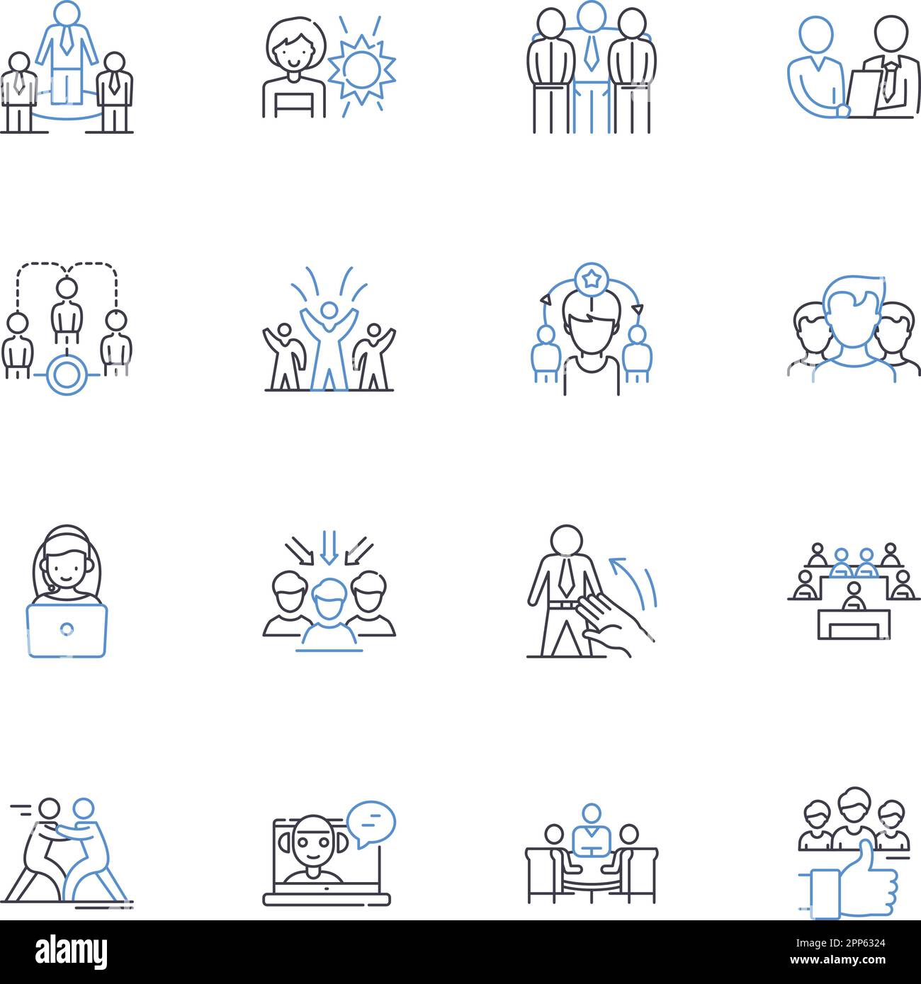 Candidate screening line icons collection. Selection, Proficiency ...