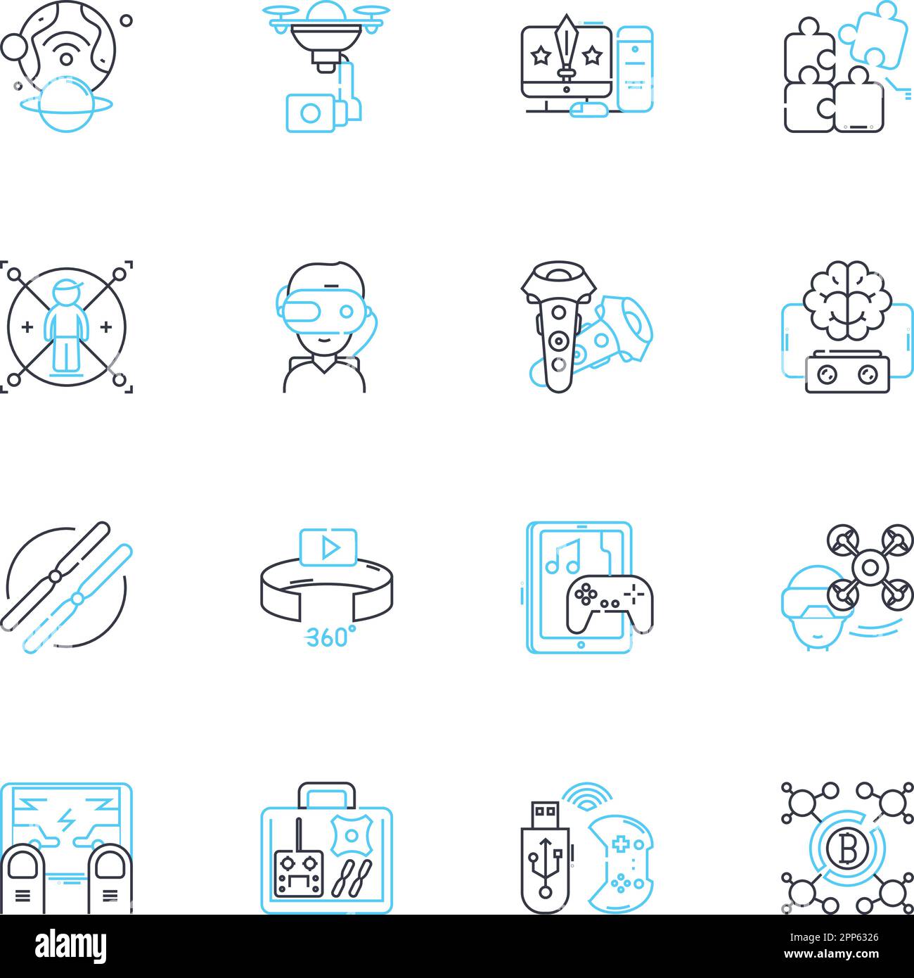 Cybersecurity linear icons set. Malware, Encryption, Firewall, Phishing, Cybercrime, Botnet ...