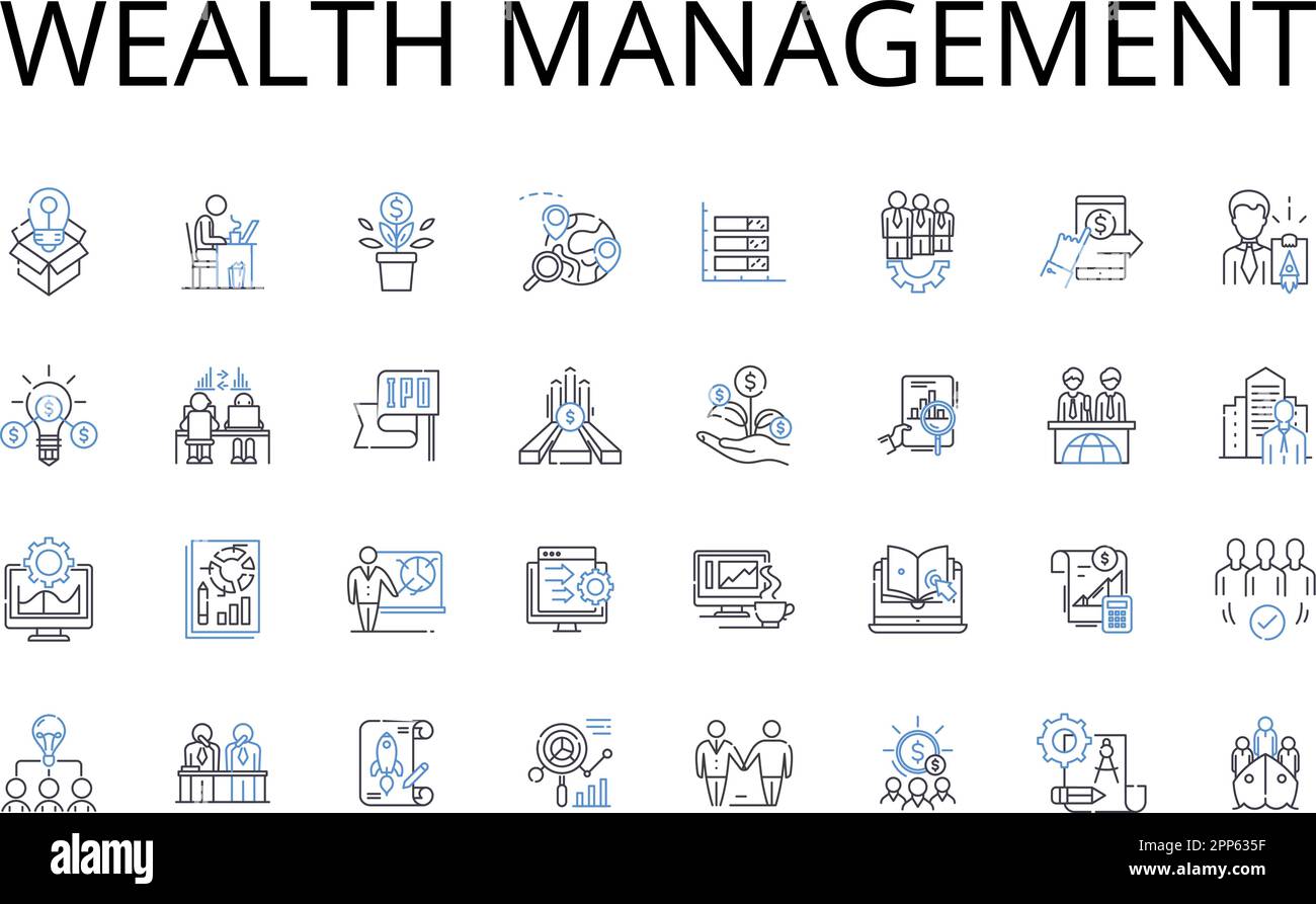 Wealth management line icons collection. My management, Investment ... Wealth management line icons collection. My management, Investment ...