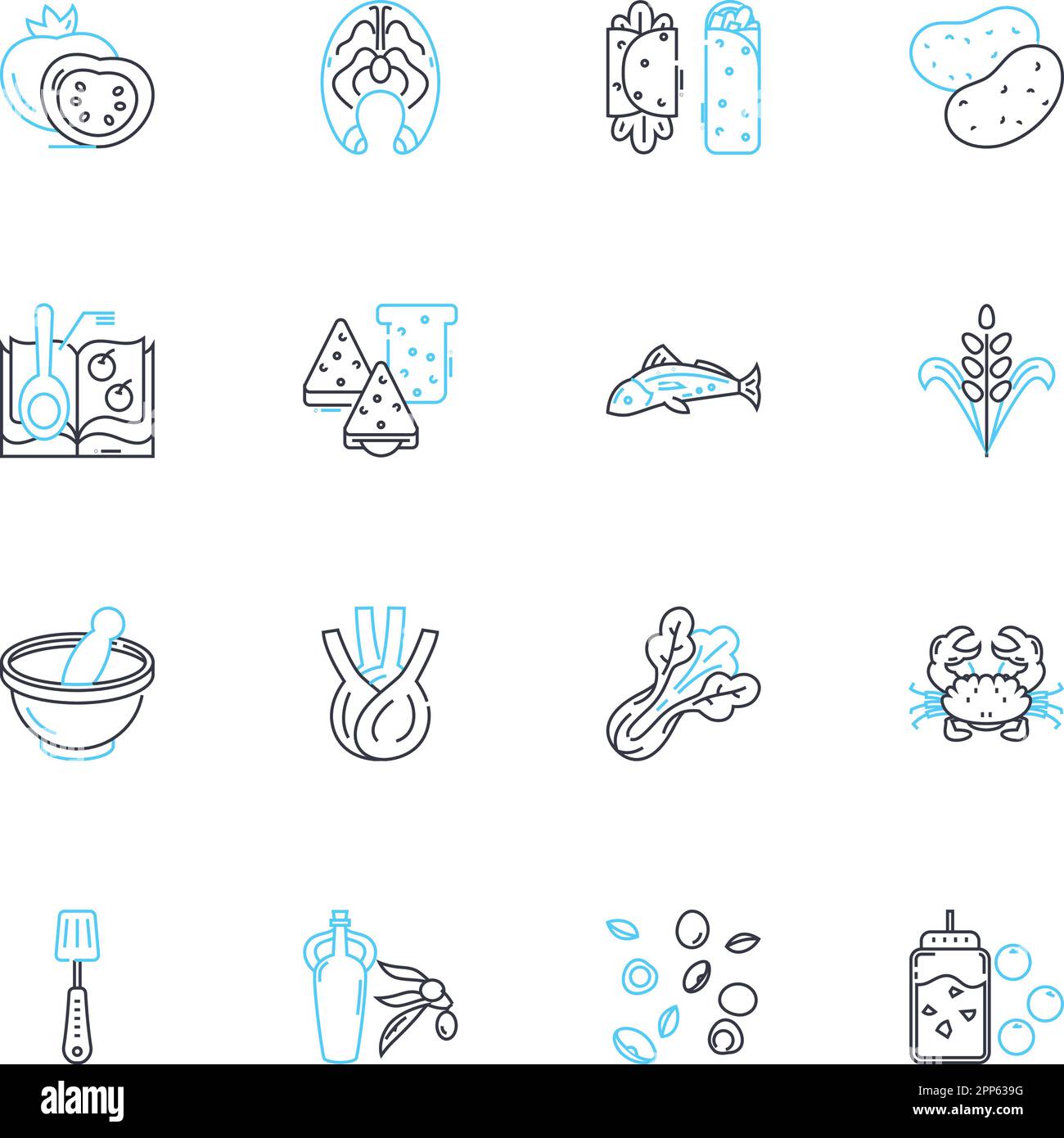 Eating house linear icons set. Restaurant, Bistro, Caf?, Diner, Eatery ...