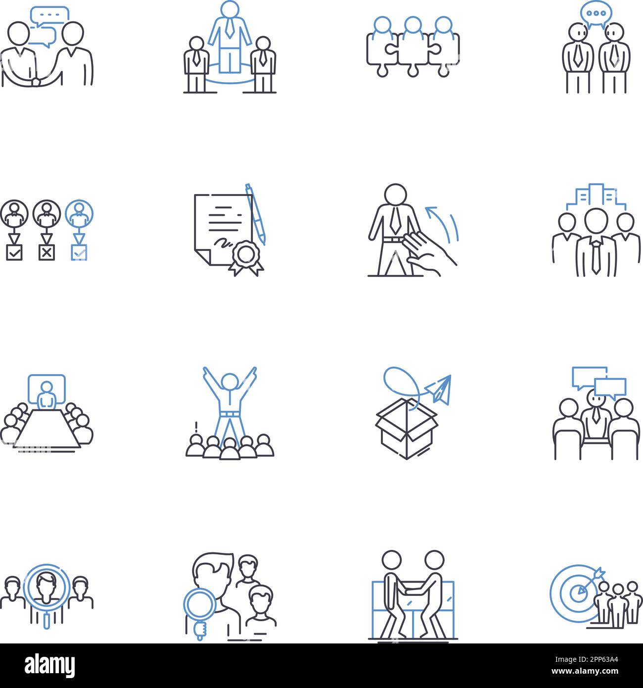 Press release line icons collection. Announcement, Launch, Promotion ...