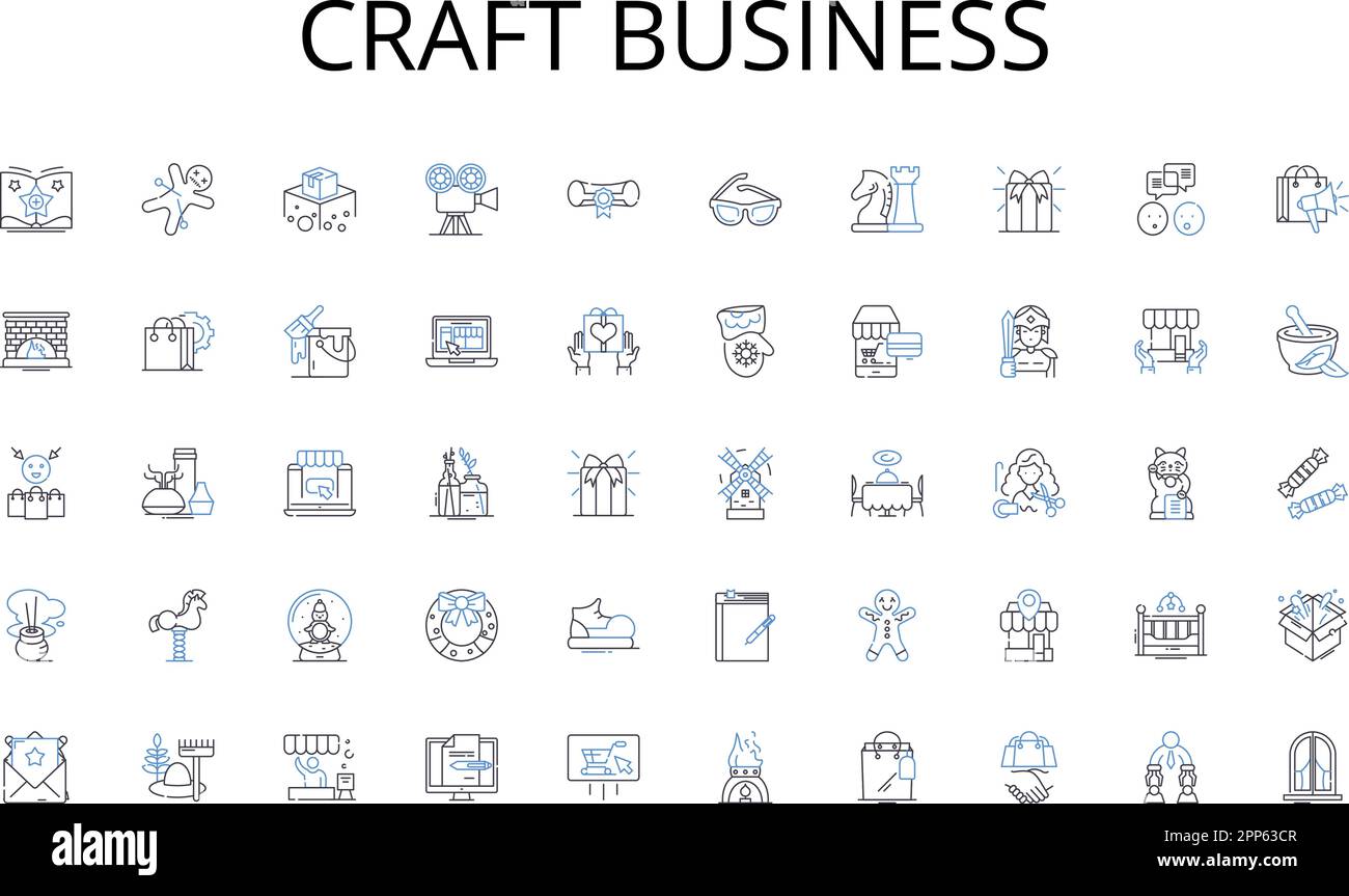 Craft Business Line Icons Collection Architecture Construction