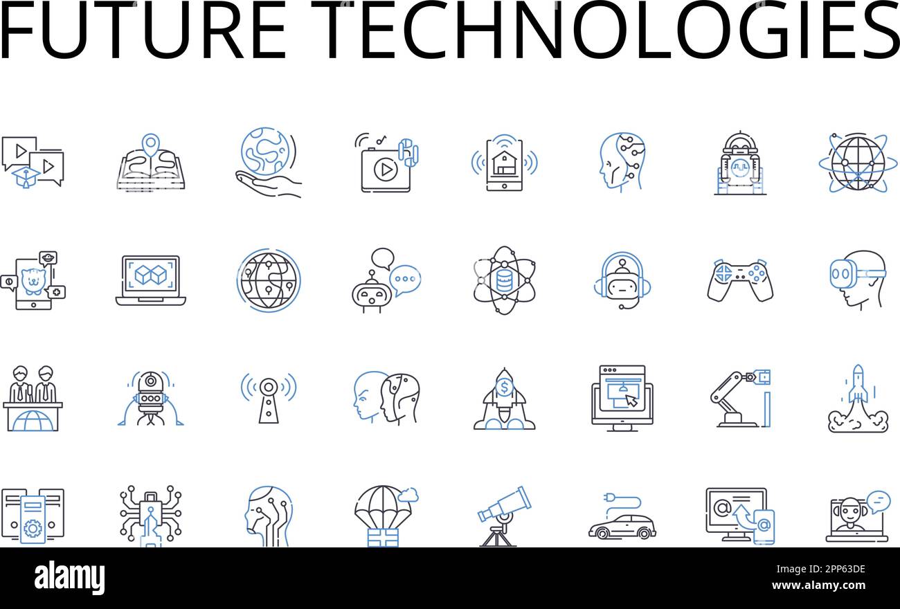 Future technologies line icons collection. Advanced Innovations, Modern ... Future technologies line icons collection. Advanced Innovations, Modern ...
