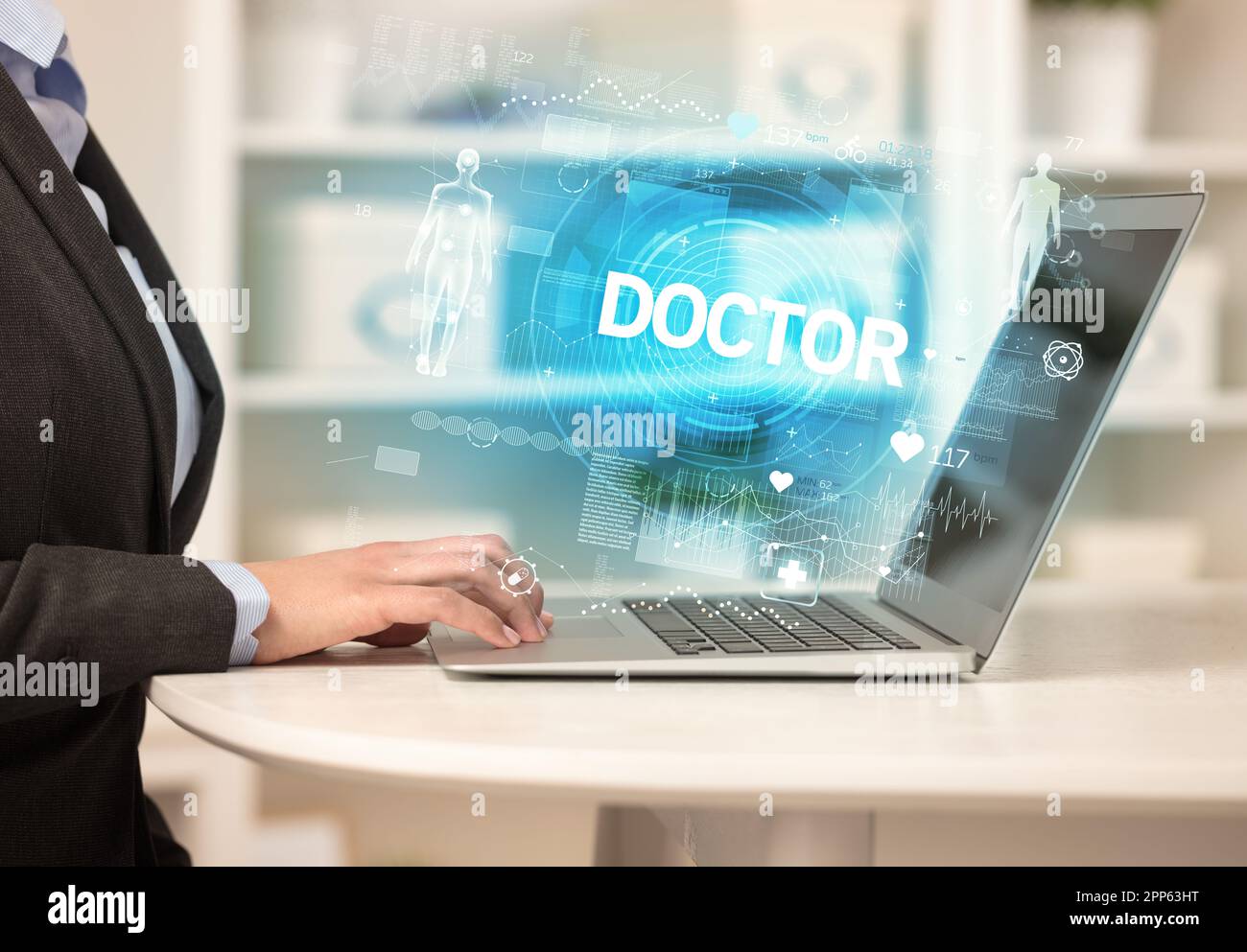 Doctor working a health check Stock Photo - Alamy
