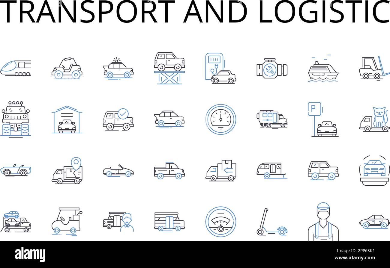 Transport and logistic line icons collection. Shipment, Cargo, Delivery ...