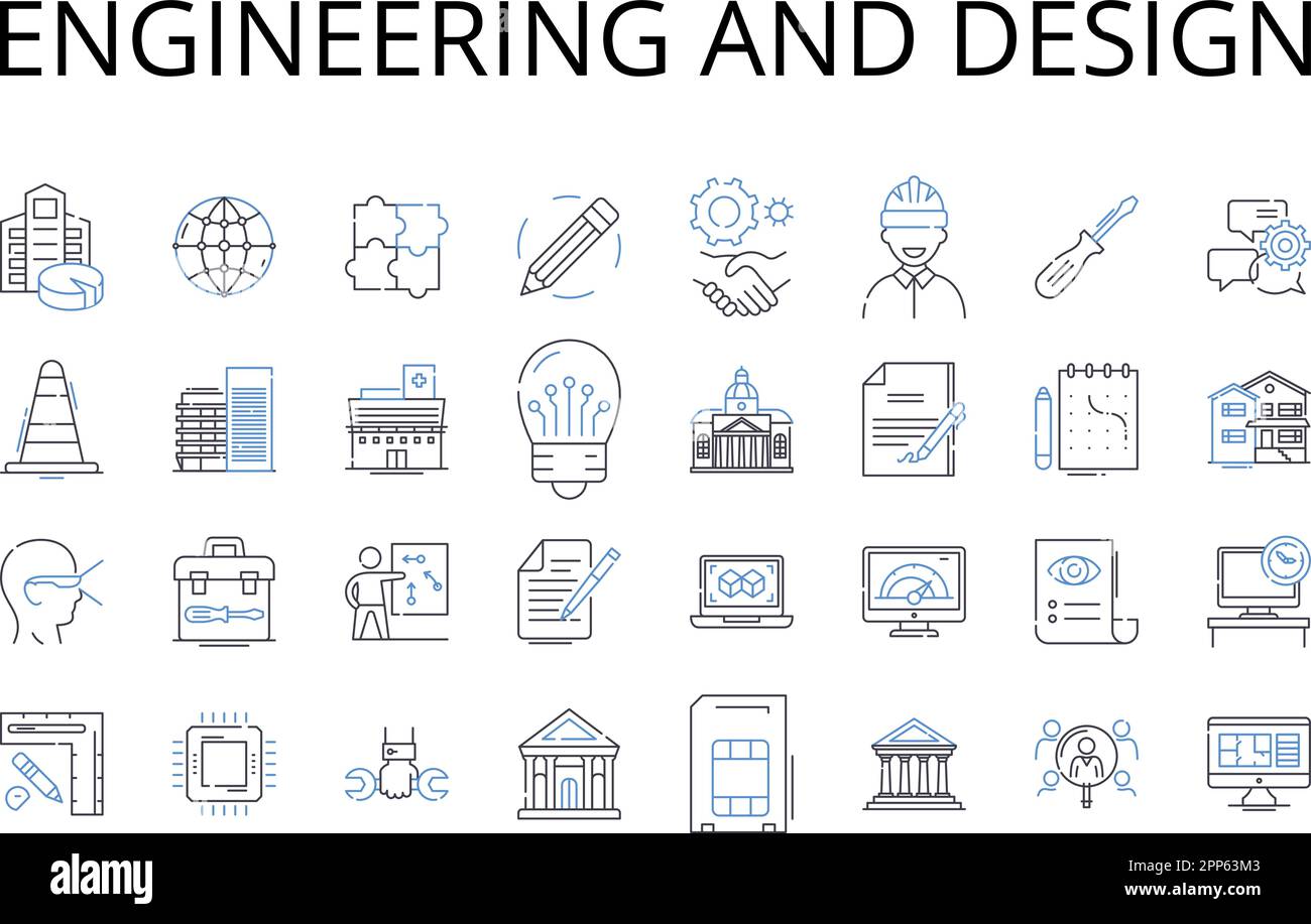Engineering and design line icons collection. Articulate discourse ...