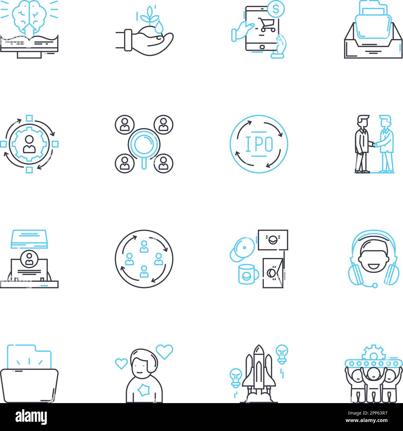 Sales Supervisors linear icons set. Motivators, Trainers, Coaches ...